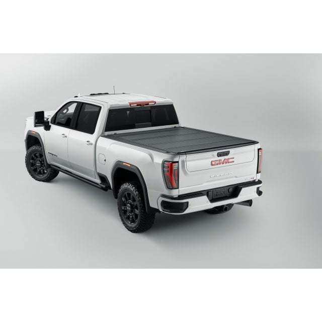 Standard Bed Hard Folding Tonneau Cover in Matte Black by REV® - Assoc