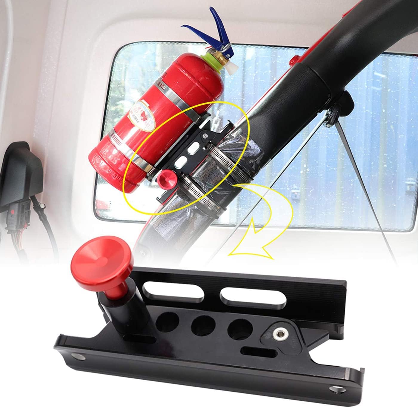 Roll Bar Fire Extinguisher Mount Aluminum for Jeep Wrangler JK & JL 20